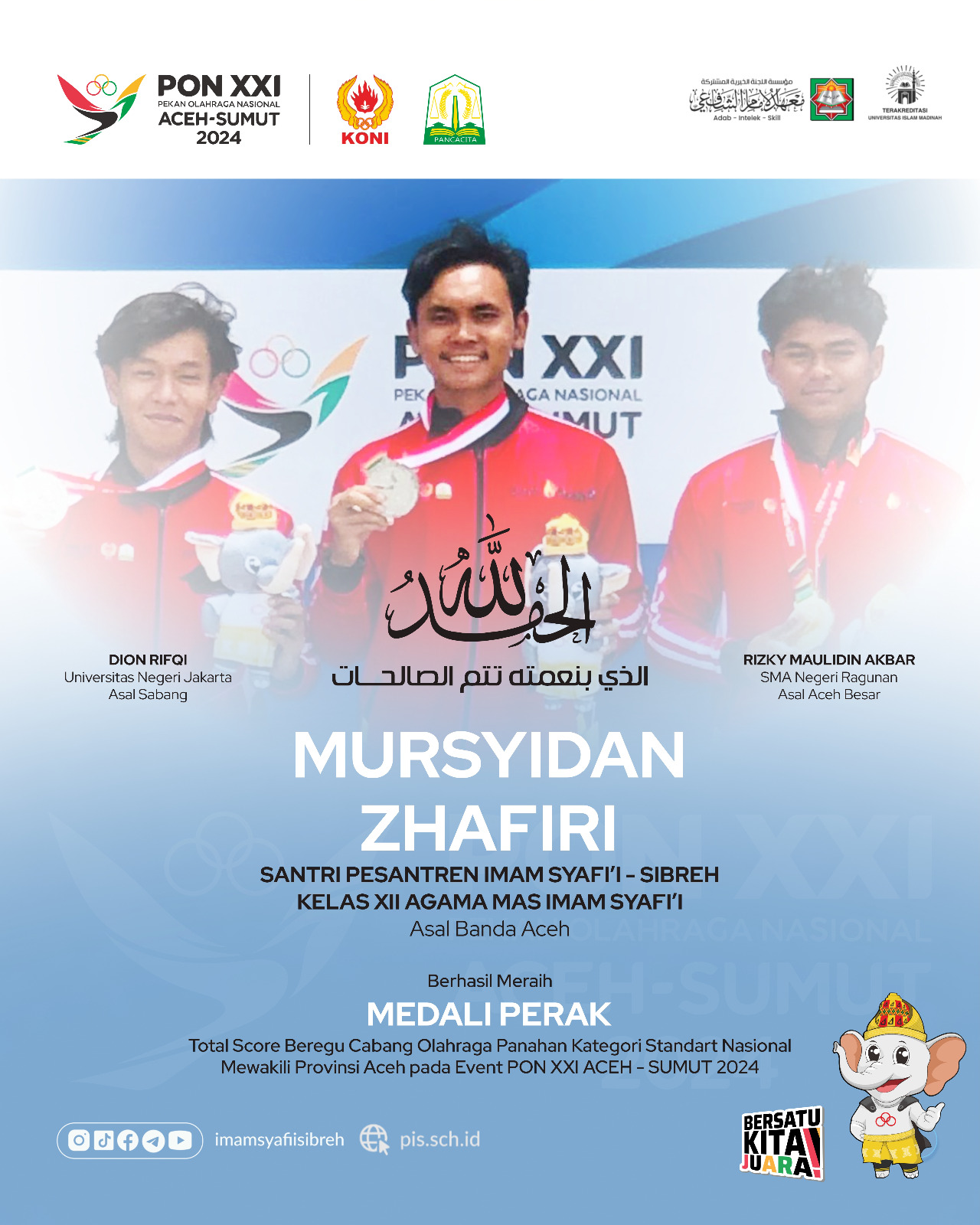 Santri Pesantren Imam Syafi'i Raih Medali Perak di PON XXI ACEH-SUMUT 2024 - Pesantren Imam Syafii